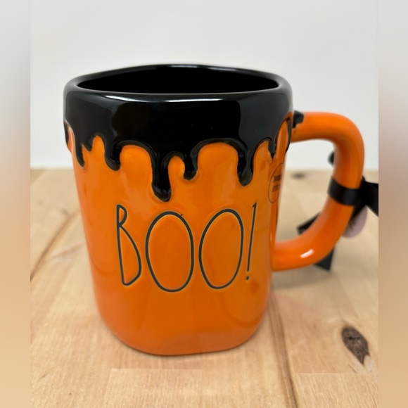 Rae Dunn | Dining | Rae Dunn Halloween Boo Mug Orange And Black Drip ...